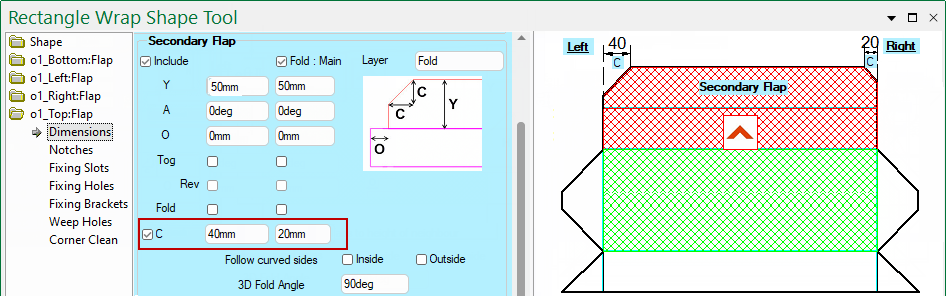 Setup Defaults : Flaps & Notches