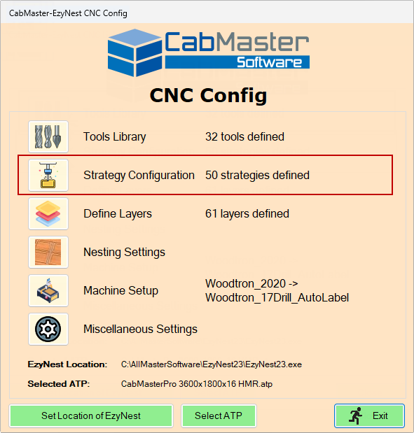 CNC Strategy Configuration