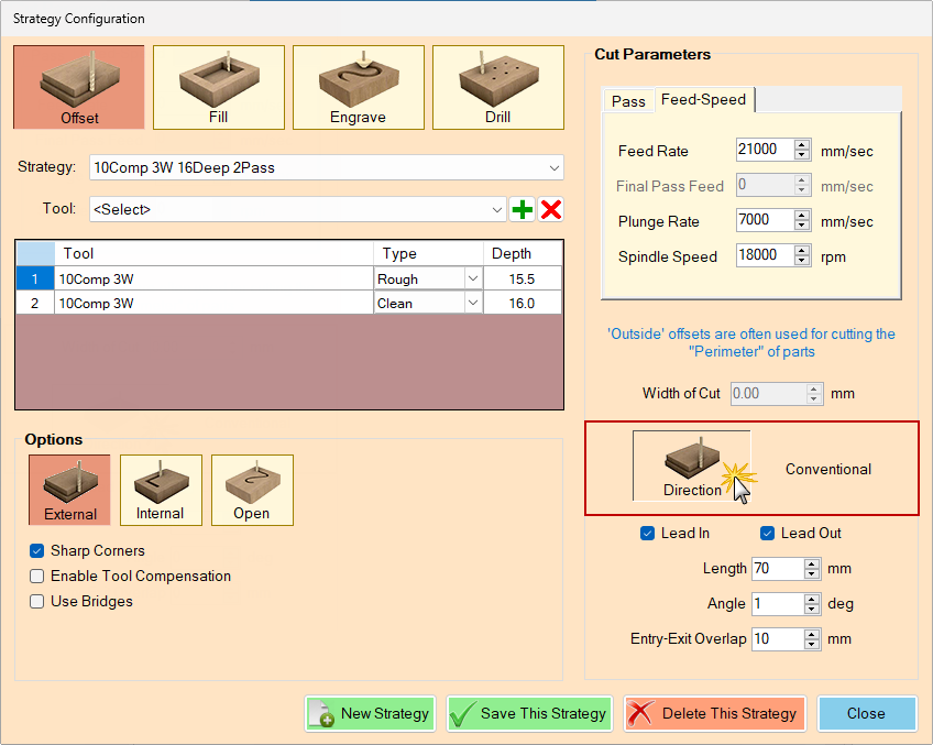 CNC Strategy Configuration